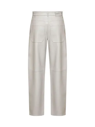 Max Mara Womens Barrel Trousers White Polyester