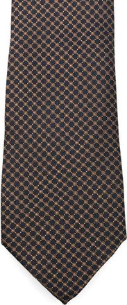 Canali Jacquard Geometric and Floral Necktie - Brown