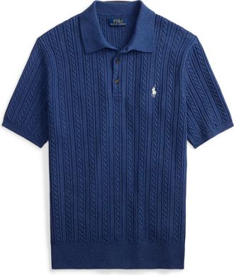 Ralph Lauren Strick-Poloshirt in Zopfstrickmuster in