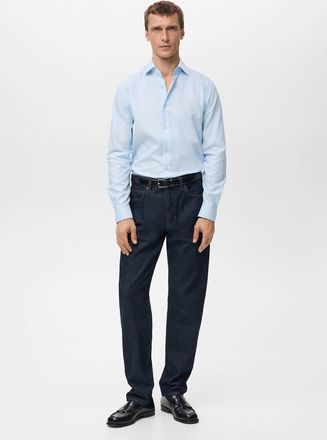 Mango Chemise 100 % coton rayures slim-fit bleu - Homme - XXL - MANGO MAN