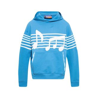 Just Don Blauer Bedruckter Hoodie mit Stave-Druck - - Sweatshirts & Hoodies - Herren - Blau - XL