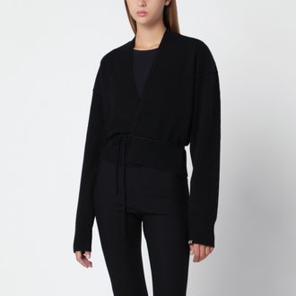 Extreme Cashmere Schwarzer Wickel-Cardigan aus Kaschmir