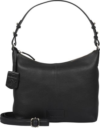 Burkely Soft Skylar Shoulderbag - Schwarz Leder Damen Handtasche - Verstellbarer Riemen - Minimalistisches Design f&uuml;r den Alltag