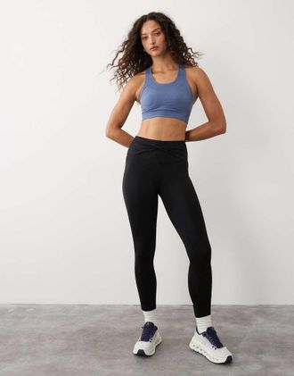 Sweaty Betty All Day - Legging 7/8 &agrave; taille crois&eacute;e - Noir