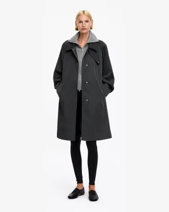 Arket Lockerer Mantel Aus Nylon -Grau