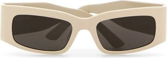 Balenciaga Eckige Sonnenbrille mit Logo-Print - Nude