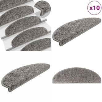 vidaXL Stufenmatten 10 Stk. 65x25 cm Grau - Stufenmatte - Treppenmatte - Treppenschutz - Treppenteppich - Laufmatte - Home & Living