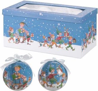 Galileo Casa 12er Set Weihnachtskugeln Ø 7,5 cm glänzend in Geschenkbox Elfendekor Santas House