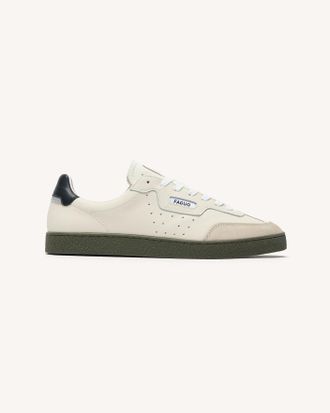 Faguo Baskets en cuir &eacute;cru et kaki