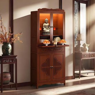 Generic Chinesischer buddhistischer Altartisch mit staubdichter T&uuml;r - Opfergabentisch im chinesischen Stil, Meditationsschrein mit Schubladen und Stauraum, de