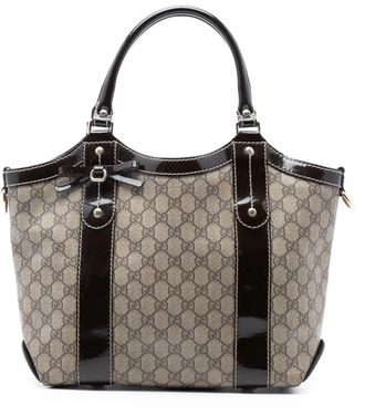 Gucci Shopper - GG Supreme Bow Mirror Tote - Gr. unisize - in Braun - f&uuml;r Damen