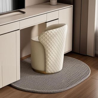 Generic 360° Drehbarer,Runder Ottoman-Schminksessel,Schminktisch Stuhl Hocker Für Schminktisch,Schlafzimmer & Esszimmer,Bürostuhl,Ohne Armlehnen,mit Lendenwir