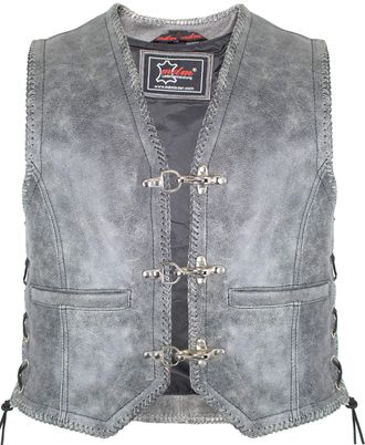 MDM Motorrad Lederweste in grau (2XL)