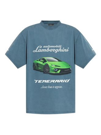 Balenciaga x Automobili Lamborghini t-shirt à imprimé graphique - Bleu