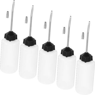 Cabilock 5 St&uuml;ck N&auml;hmaschinen&ouml;lspender aus Transparentem Kunststoff mit Schraubverschluss und Langem Spitzem Auslauf Pr&auml;ziser &Ouml;lverteiler f&uuml;r N&auml;hmaschinenwartu