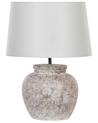 Beliani Klassische Tischlampe Keramiksockel Steinoptik 47 cm beige Mareb