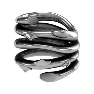 John Richmond Mehrfacher Spiralring mit Silbernen Stacheln - - Accessories - Damen - Grau - ONE SIZE