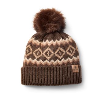 Ariat Womens Bristol Beanie Hat in Chocolate Brown, Size OS, by Ariat