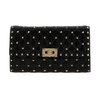 Valentino Garavani Femme, Sacs, Noir, Taille: ONE Size Pochette Matelass&eacute;e Clout&eacute;e
