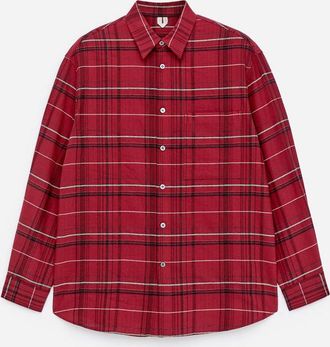Arket Lockeres Flanellhemd -Rot