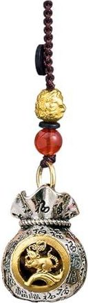 Generic Pendentif de sac dargent, pendentif de sac de richesse,Porte-clés de sac dargent rotatif 3D | Pendentif de voiture de prospérité quotidienne, porte-cl