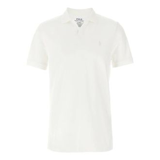 Ralph Lauren Homme, Tops, Blanc, Taille: M Polo Blanc en Coton Piqu&eacute;