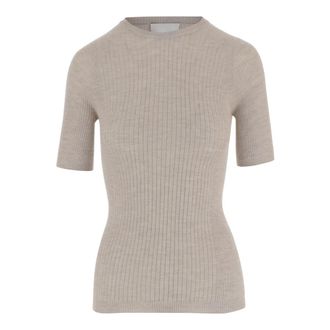 SA SU PHI Cashmere-Seide Rippen-T-Shirt - - Knitwear - Damen - Beige - XL