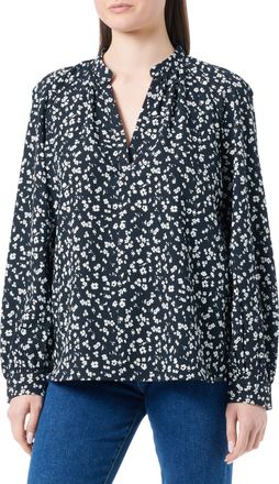 s.Oliver Q/S by Damen Crépe Bluse mit Zierborte Black, 32