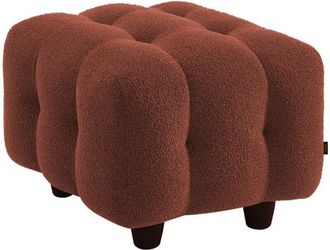 Sweeek Sweeek - Sitzhocker Fu&szlig;hocker mit strukturiertem Boucl&eacute;bezug f&uuml;r 2-Sitzer Sofa Leon