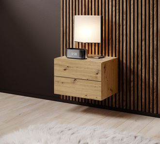 Möbelando Nachtkommode Bettkommode Nako Bettschrank Nachttisch Nachtschrank Claris I Artisan Eiche