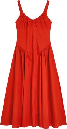 Faithfull The Brand robe mi-longue Olas &agrave; fronces - Rouge