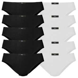 H.I.S Damen Slip (5 St&uuml;ck) (DE/NL/SE/PL, Numerisch, 40, Regular, Regular, 5 x schwarz / 5 x wei&szlig;)