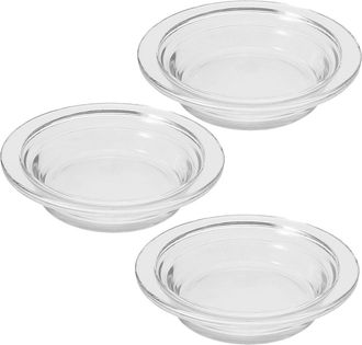 Valiclud JEWEDECO 3 St&uuml;ck Glas Wachsschmelzschalen Rund Transparent Hutf&ouml;rmige Aromatherapie Ersatzschalen f&uuml;r Duftlampen und &Ouml;lw&auml;rmer Hitzebest&auml;ndig Wiederver