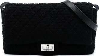 Chanel Hobo Bags - Jumbo Reissue 2.55 Quilted Tweed Easy Messenger Fl - Gr. unisize - in Schwarz - f&uuml;r Damen