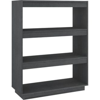 vidaXL Vidaxl - B&uuml;cherregal/Raumteiler Grau 80x35x103 cm Massivholz Kiefer