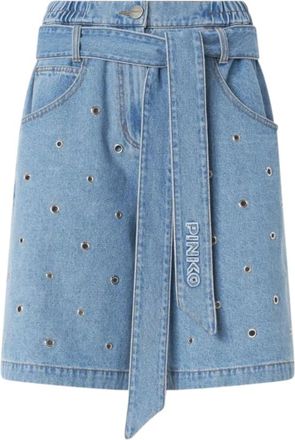 Pinko Pinko, Femme, Shorts, Bleu, Taille: W26 Eyelet Denim Shorts