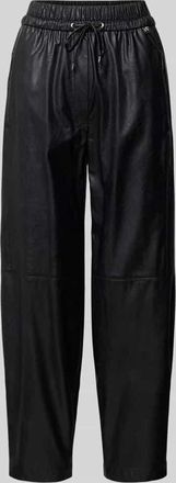 Marc Cain Straight Leg Stoffhose in Leder-Optik