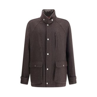 Brunello Cucinelli Homme, Vestes, Brun, Taille: 3XL Veste Luxueuse en Cachemire, Design Classique
