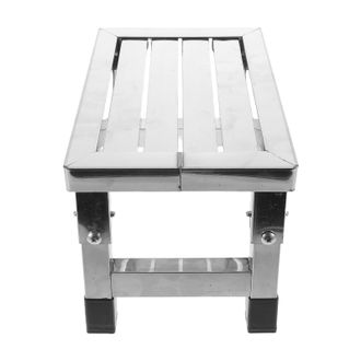 Amosfun Klappbarer Sitzhocker Aus Edelstahl F&uuml;r Drinnen Und Drau&szlig;en Leichter Klapphocker Mit Rutschfester Oberfl&auml;che Als K&uuml;chenhocker Badezimmerhocker Oder Tr