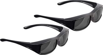 Pearl &Uuml;berbrille Sonnenbrille: 2er-Set &Uuml;berzieh-Sonnenbrillen Day Vision Pro f&uuml;r Brillentr&auml;ger (&Uuml;berbrille f&uuml;r Brillentr&auml;ger, Sonnenbrille zum dr&uuml;bertragen,