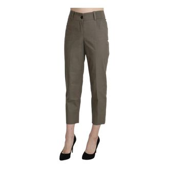 Bencivenga Logo-Detailed High Waist Cropped Pants - - Trousers - Damen - Grau - L