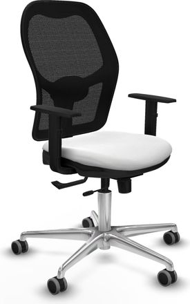 Piqueras y Crespo Jorquera Stuhl aus wei&szlig;em Polycarbonat mit 1D-Armlehnen, h&ouml;henverstellbare Lendenwirbelst&uuml;tze, ausgestattet mit Syncro/Traslack und eingespritztem Sch