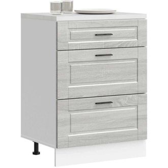 vidaXL Vidaxl - Armoire de cuisine Porto sonoma gris bois ding&eacute;nierie