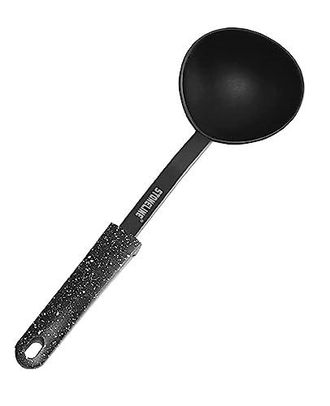 STONELINE Louche &agrave; Soupe 32 cm, Louche en Plastique adapt&eacute;e pour Ustensiles de Cuisine avec Rev&ecirc;tement Antiadh&eacute;sif, Noir