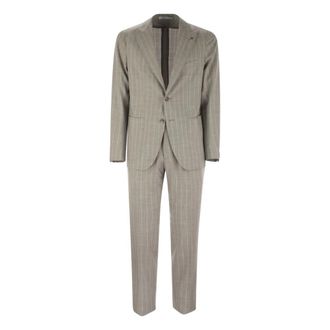 Tagliatore Nadelstreifenanzug mit zwei Kn&ouml;pfen - - Suits - Herren - Grau - XL