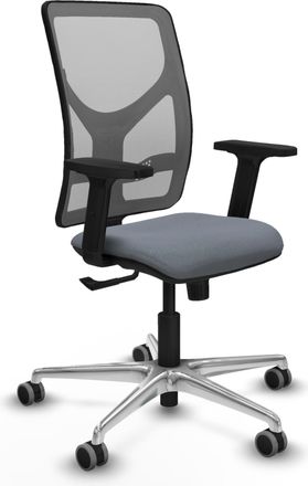 Piqueras y Crespo Schreibtischstuhl, grau, mit 2D-Armlehnen, h&ouml;henverstellbare Lendenwirbelst&uuml;tze, ausgestattet mit 3 Positionen und Schneidschaum, mit Rollen von 65 mm