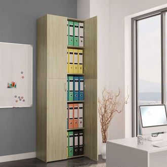 vidaXL Armoire de bureau Ch&ecirc;ne sonoma 60x32x190 cm Bois ding&eacute;nierie Vidaxl