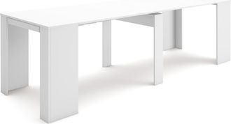 Skraut Home | Ausziehbarertisch | Multifunktionaler ausziehbarer | 260 | Für 12 Gäste | Esszimmertische | Moderner Stil | Weiß