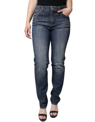 Dolce & Gabbana Womens Dark Blue Cotton Stretch Skinny Denim Jeans Elastane Clothing