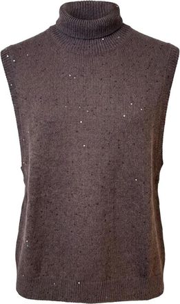 Brunello Cucinelli Femme, Pulls, Brun, Taille: 36 FR Pull &agrave; col roul&eacute; en cachemire